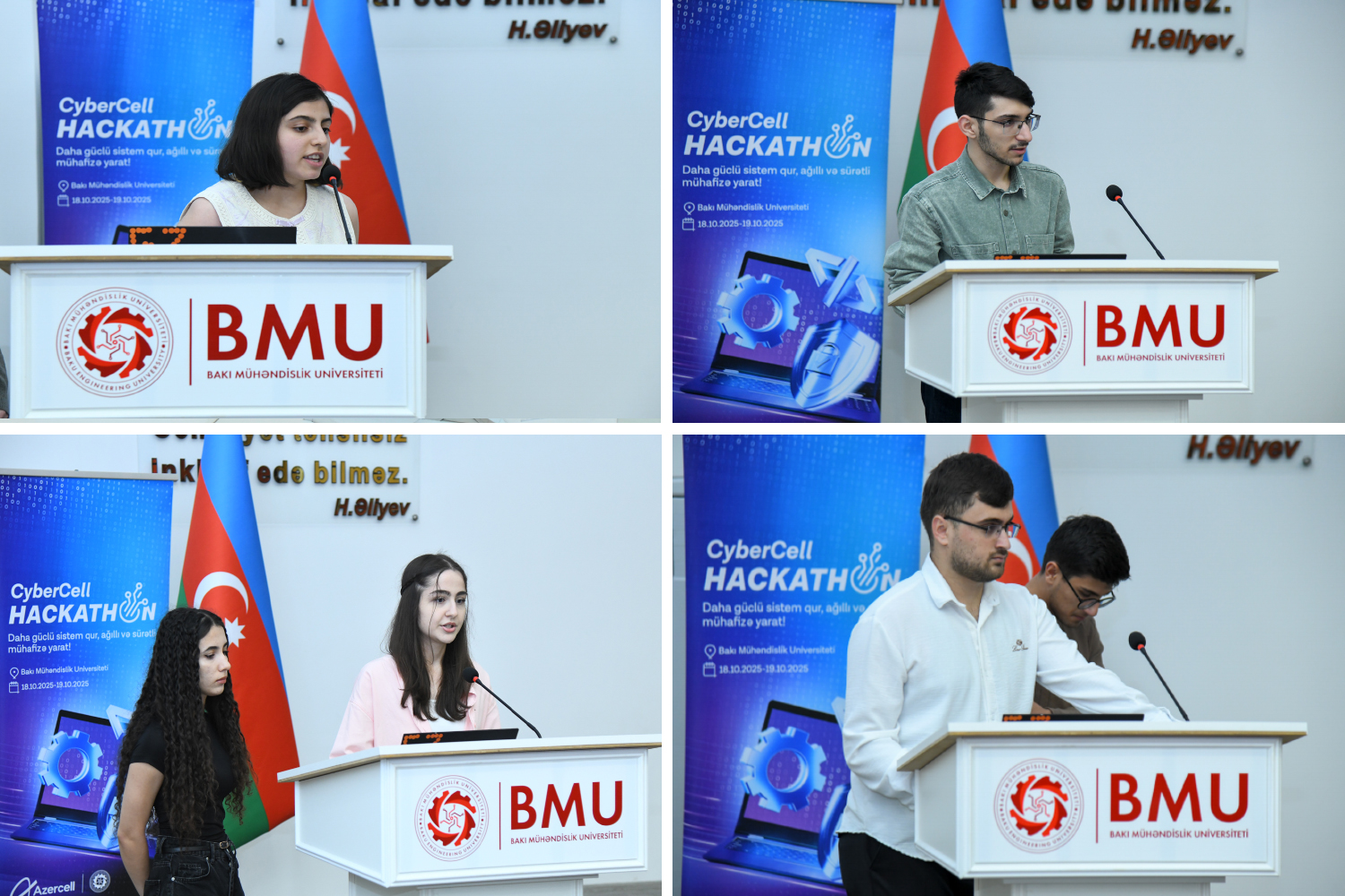 The winners of the “CyberCell Hackathon,” organized by BEU and Azercell ...